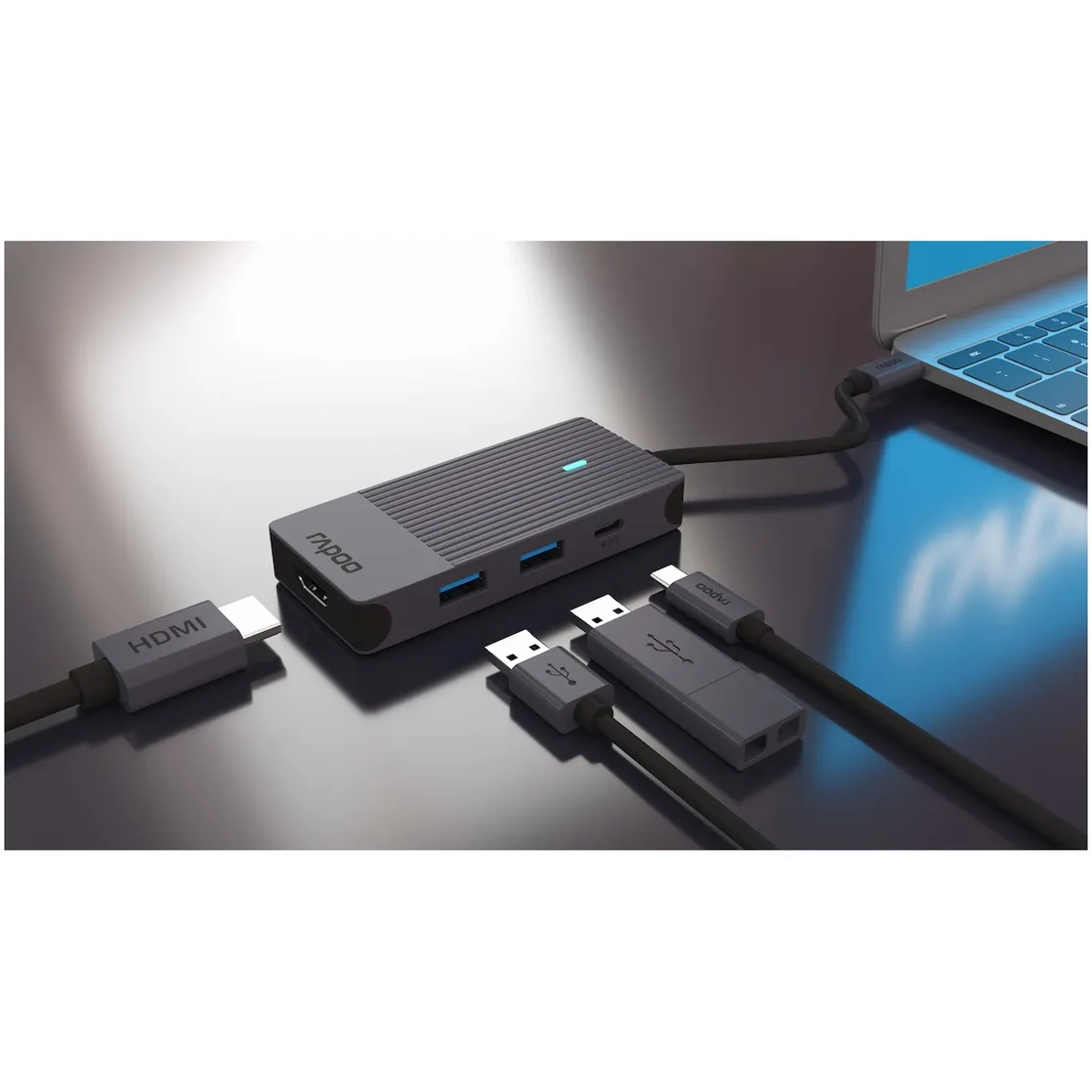 Rapoo UCM-2001 USB-C Adapter 4-in-1 USB Hub kopen? | Expert.nl