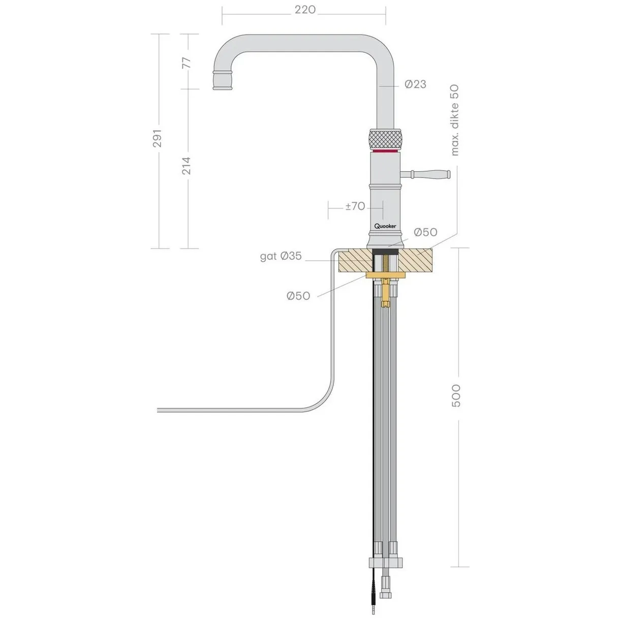 Quooker Classic Fusion Square Messing Patina Kraan kopen? | Expert.nl