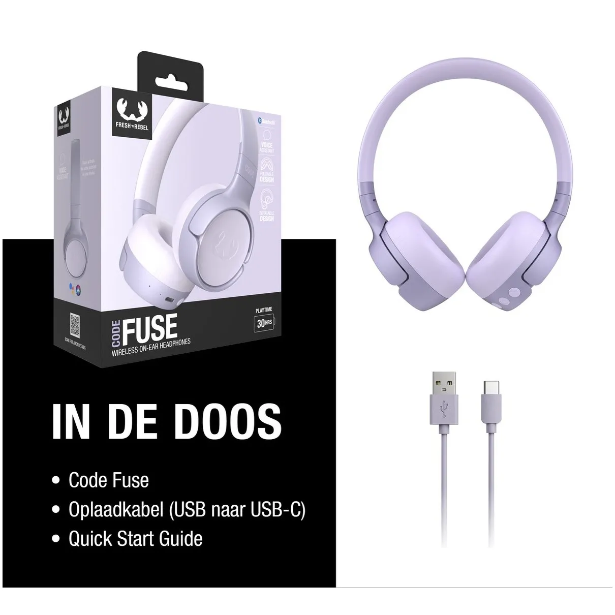 Fresh n Rebel Code Fuse Lila On-ear hoofdtelefoon kopen? | Expert.nl