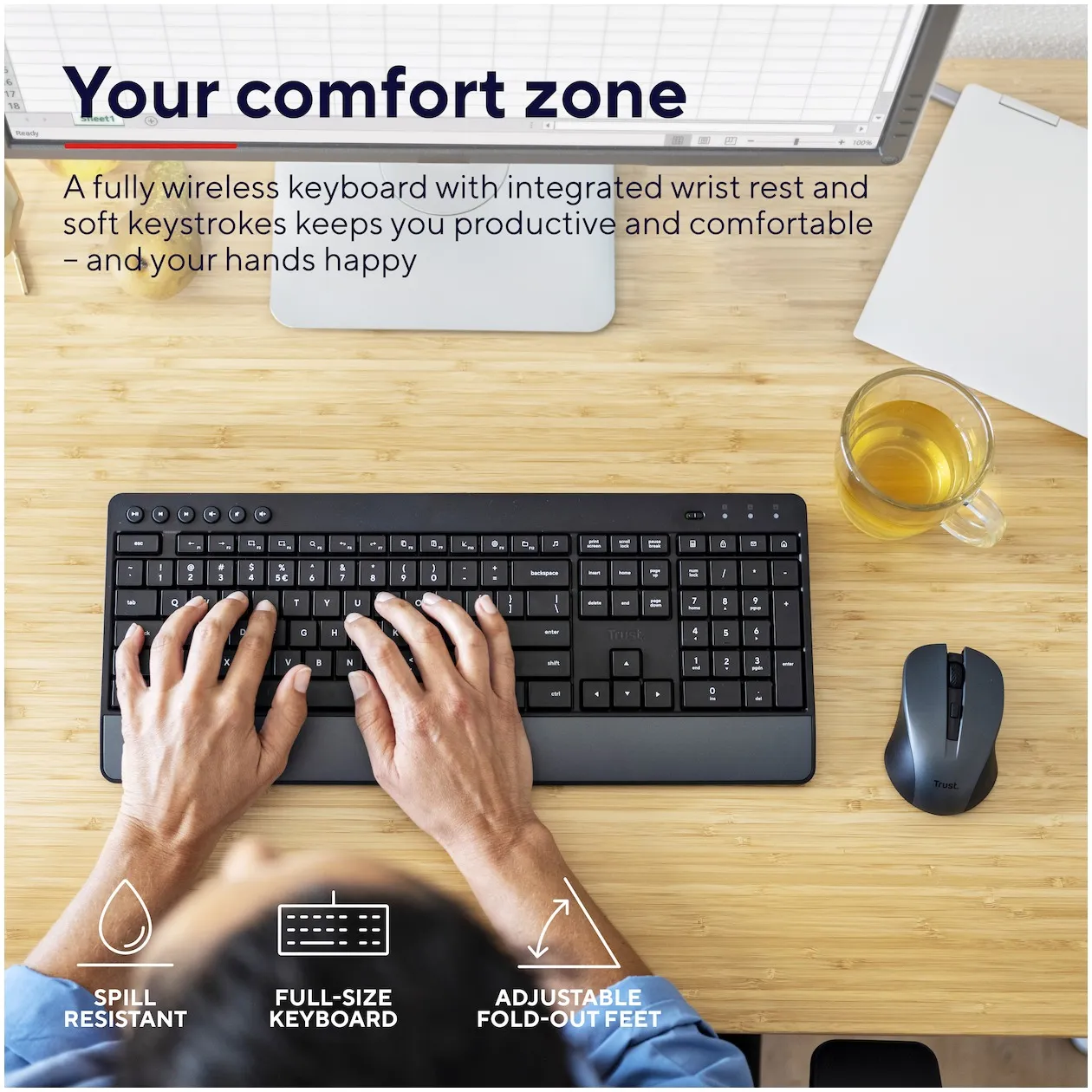 Trust Trezo Comfort Draadloze Keyboard & Mouse Set Toetsenbord kopen ...