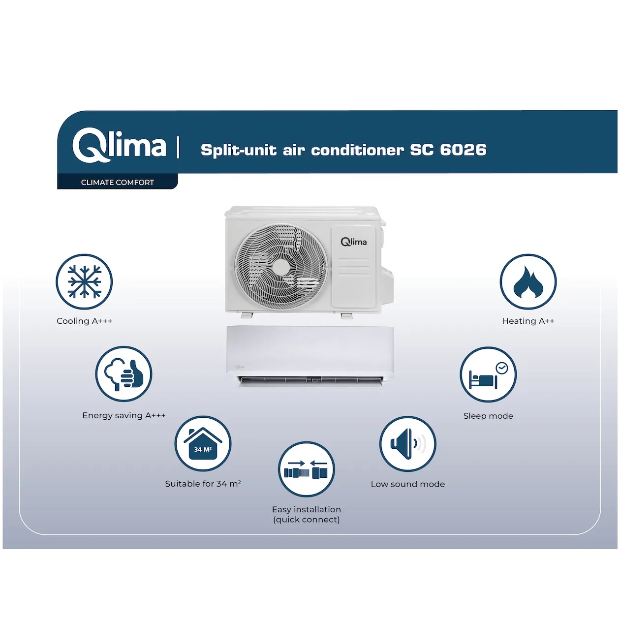 Qlima SC 6026 compleet (met snelkoppeling) Split unit airco kopen? | Expert.nl