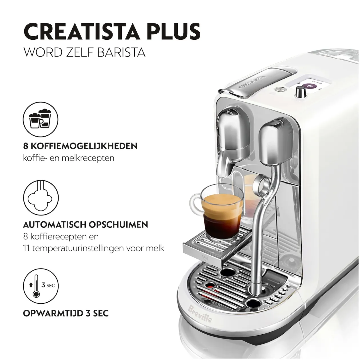 Sage Nespresso CREATISTA PLUS SNE800SST2ENL1 Wit Nespresso kopen ...