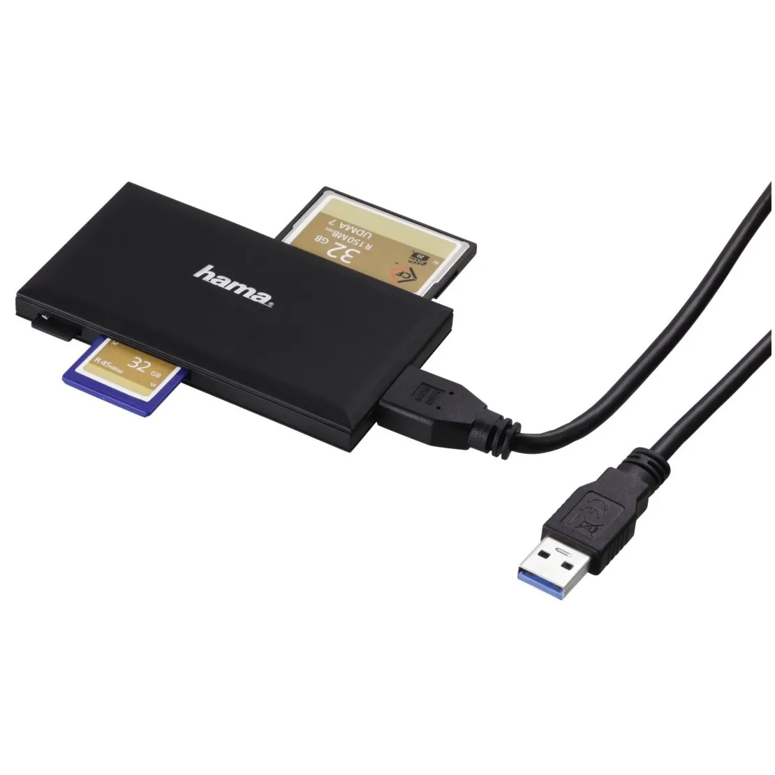 Hama USB-3.0-multi-kaartlezer, SD/microSD/CF/MS Zwart Desktop ...