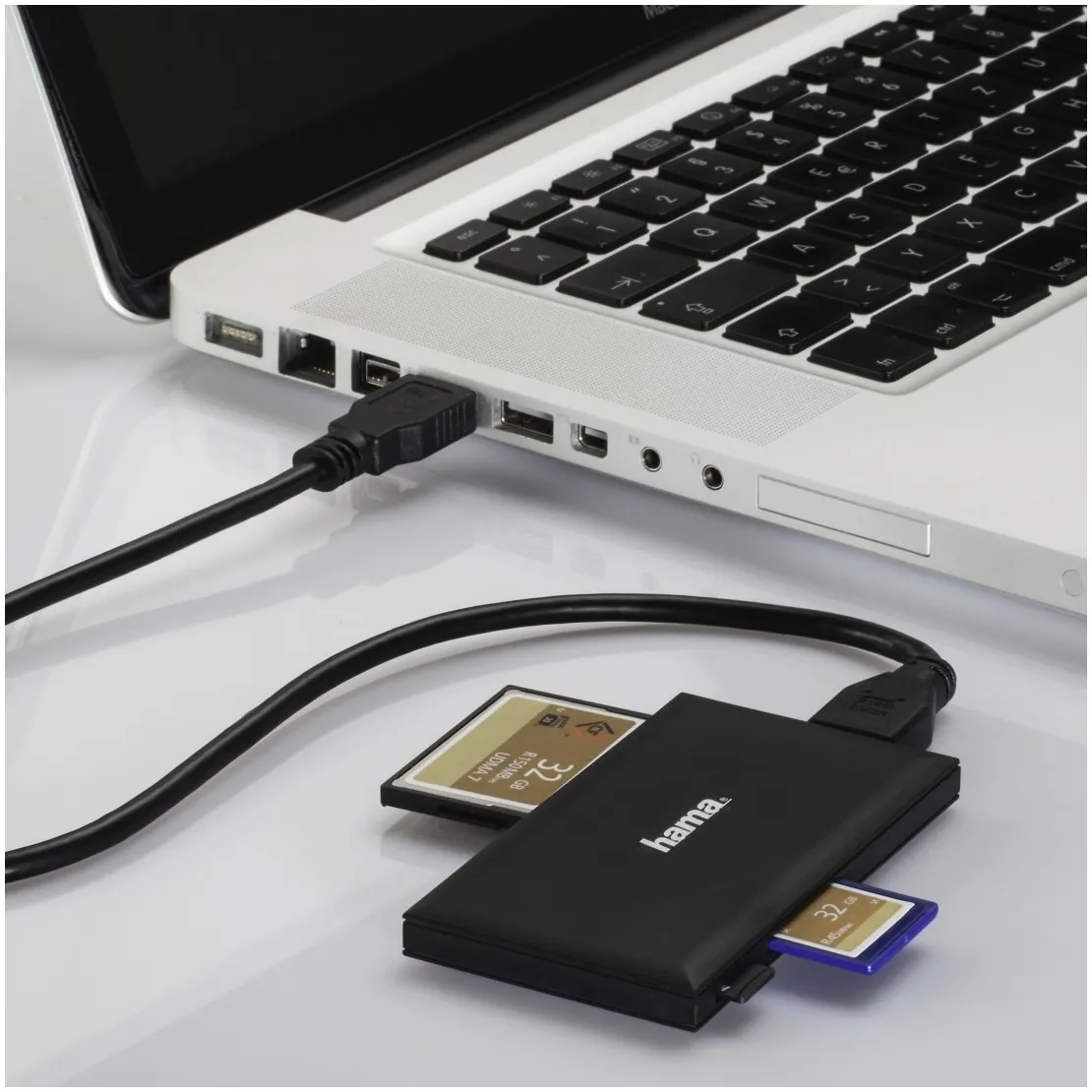 Hama USB-3.0-multi-kaartlezer, SD/microSD/CF/MS Zwart Desktop ...
